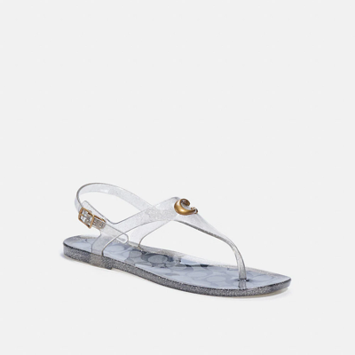 Coach Natalee Jelly Sandal In Silver | ModeSens