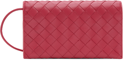 Bottega Veneta Pink Wallet On Strap Bag In 6420 Cranberry/gold | ModeSens