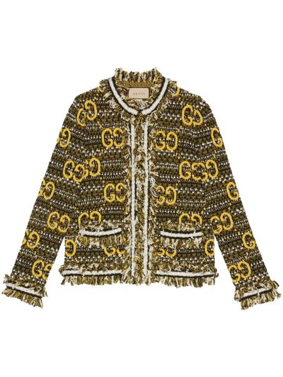 Gucci Gg Monogram Jacket In Black | ModeSens