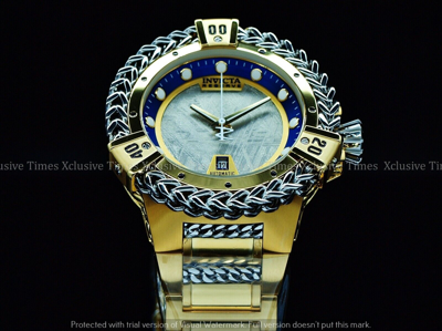 Pre-owned Invicta 53mm Reserve Bolt Hercules Gold Automatic Meteorite ...