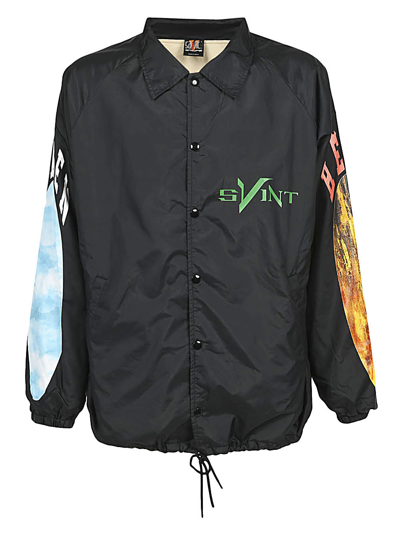 Saint Michael X Vlone Skull Coach Jacket In Black | ModeSens