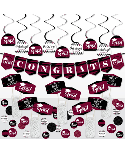 Big Dot Of Happiness Maroon Grad - Best Is Yet To Come - Burgundy ...