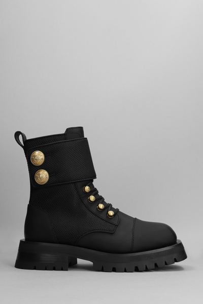 Balmain Combat Boots In Black Leather | ModeSens