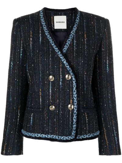Sandro Women's Colibri Tweed Jacket In Bleus | ModeSens