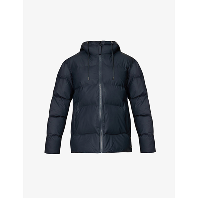 Rains Funnel-neck Padded Shell Puffer Jacket In Navy | ModeSens