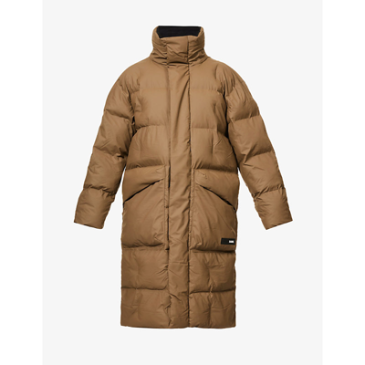 Rains Block Longline Padded Shell Puffer Jacket In Wood | ModeSens