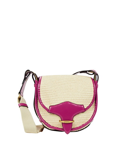 Isabel Marant Botsy Raffia Saddle Crossbody Bag In Pink | ModeSens