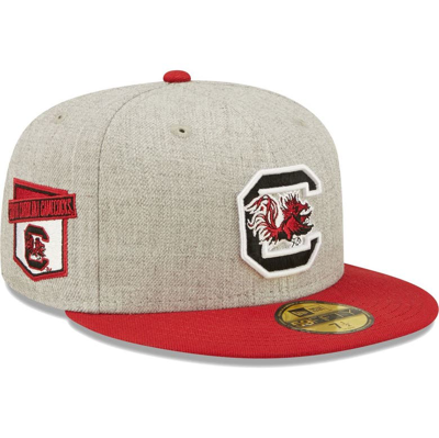New Era Heather Gray/garnet South Carolina Gamecocks Patch 59fifty ...