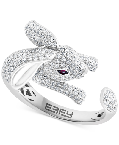 Effy Collection Effy Diamond (1-1/4 Ct. T.w.) & Ruby Accent Bunny Ring ...