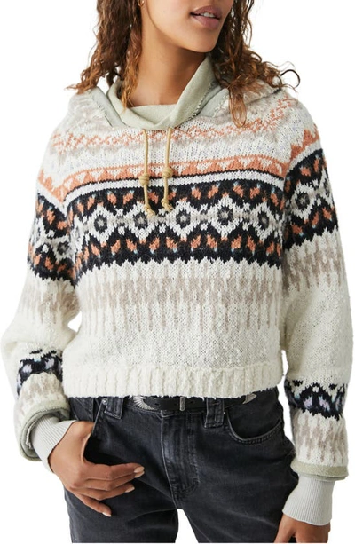 Free People Inverness Sweater Hoodie In Oatmeal Spice Combo | ModeSens