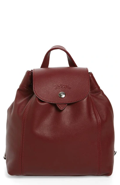 Longchamp Le Pliage Cuir Backpack In Red Lacquer | ModeSens
