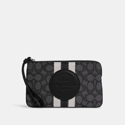 Coach Outlet Dempsey Large Corner Zip Wristlet In Signature Jacquard ...