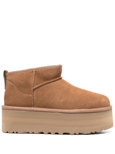 Ugg Classic Ultra Mini Platform Ankle Boots In Beige | ModeSens