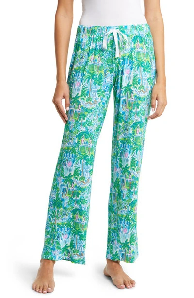 Lilly Pulitzer Knit Pajama Pants In Sprout Green Lilly On Holiday ...