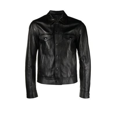 Tom Ford Men's Concealed Zip Leather Jacket In Black | ModeSens