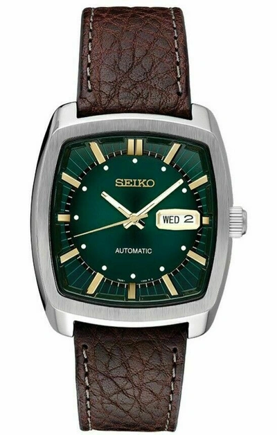 Pre-owned Seiko Men's Recraft Automatic Green Dial Rectangular Watch ...