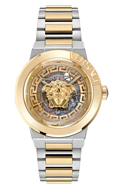 Versace Medusa Infinite Skeleton Dial Bracelet Watch, 40mm In Ip Yellow ...