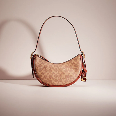 Coach Restored Luna Shoulder Bag In Signature Canvas In Brass/tan/rust ...