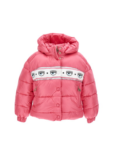 Chiara Ferragni Maxilogomania Nylon Down Jacket In Sachet Pink | ModeSens