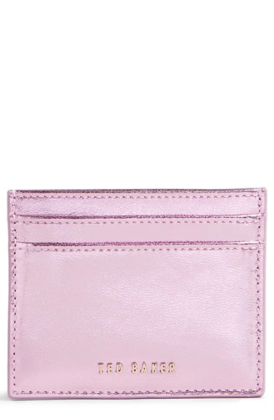 Ted Baker Liibbaa Metallic Leather Card Holder In Pink | ModeSens