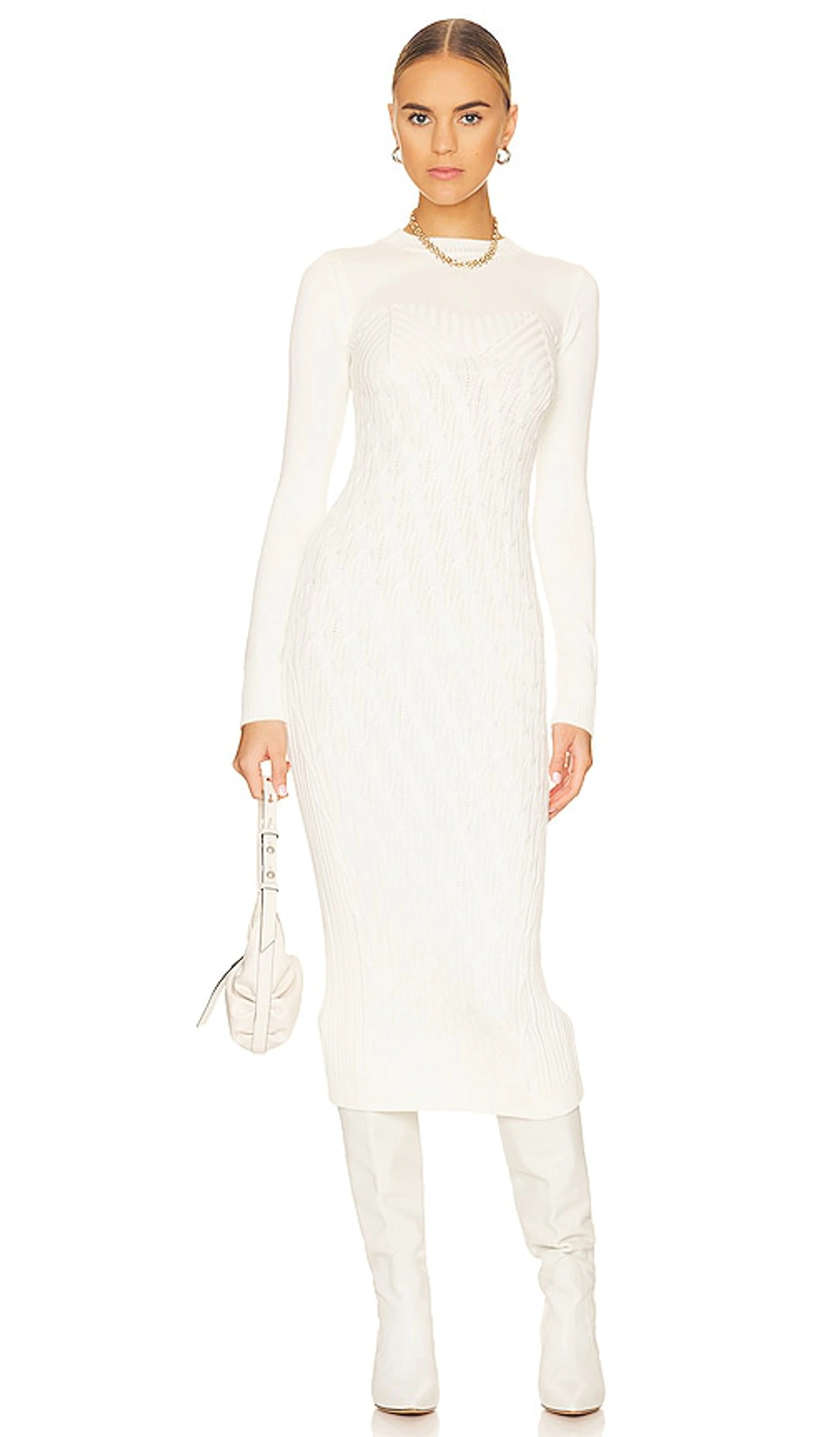 Lpa Talasi Cable Midi Dress In Ivory | ModeSens