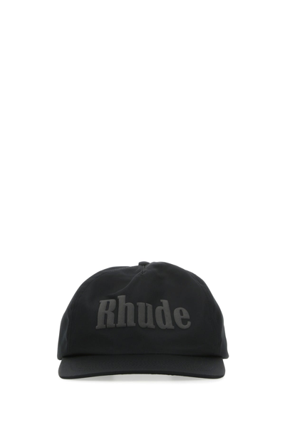 Rhude Logo-print Curved-peak Woven Baseball Cap In Black | ModeSens