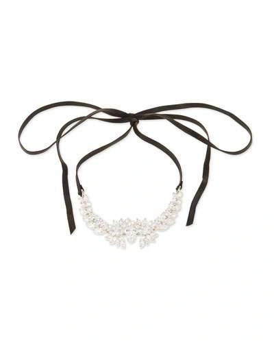 Fallon Monarch Leather & Crystal Choker Necklace In Clear | ModeSens