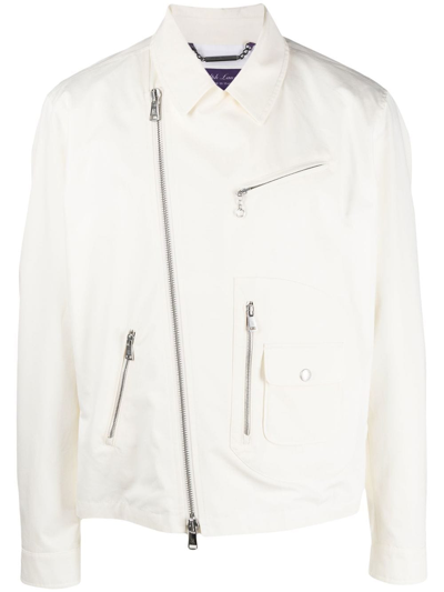 Ralph Lauren Clive Moto Biker Jacket In White | ModeSens