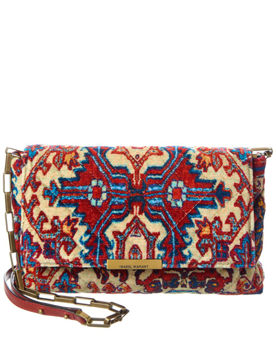 Isabel Marant Merine Print Quilted Velvet Shoulder Bag In Red | ModeSens