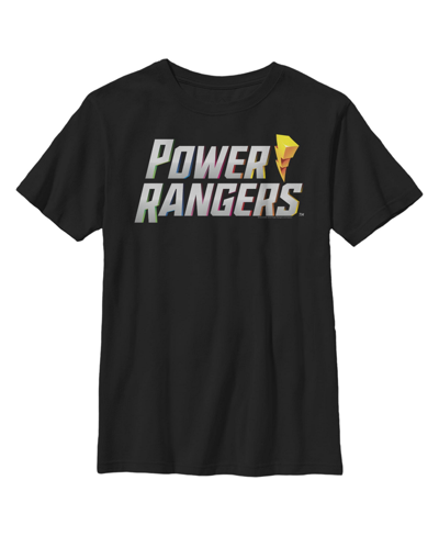 Hasbro Boy's Power Rangers Lightning Bolt Logo Child T-shirt In Black ...