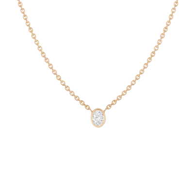 Aurate New York Xl Diamond Oval Bezel Necklace In Yellow | ModeSens