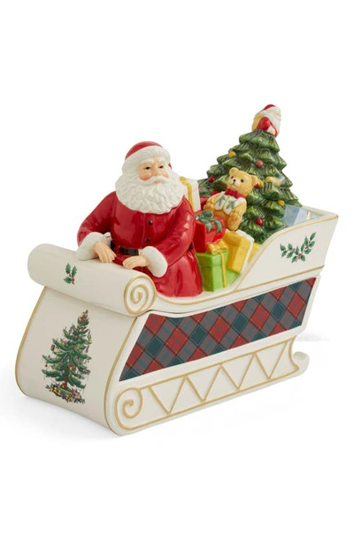 Spode Santa Sleigh Cookie Jar In Green | ModeSens