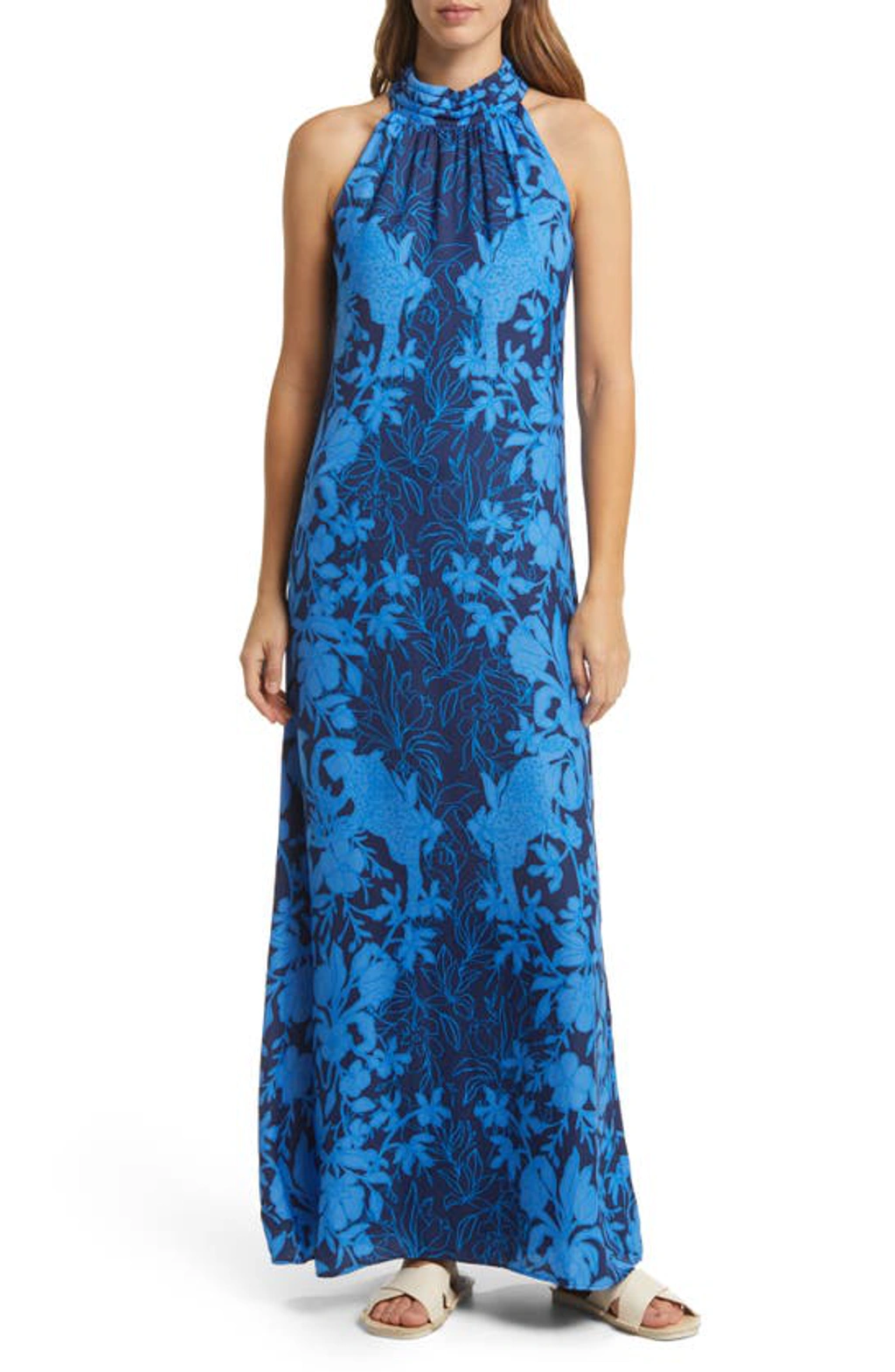 Lilly Pulitzer Women's Donita Floral Maxi Dress In Low Tide Navy ...