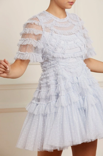 Needle & Thread Marilla Ruffle Micro Mini Dress In Blue | ModeSens