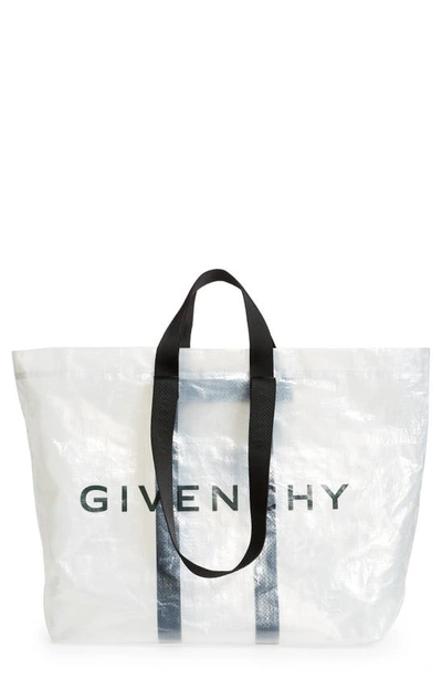 Givenchy Xl G-shopper Transparent Tote In Black & White | ModeSens