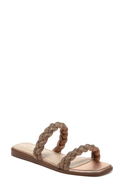 Sam Edelman Inette Rhinestone Braided Slide Sandals In Rose Gold | ModeSens