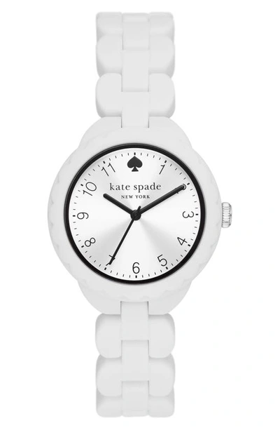 Kate Spade Women's Morningside Three Hand Quartz White Silicone Watch ...