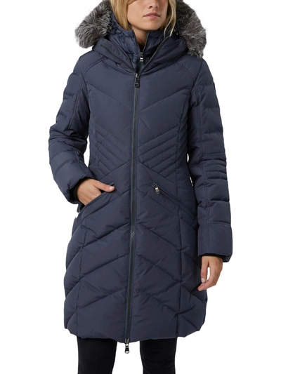 Pajar Zotique Womens Fox Fur Water Repellent Puffer Jacket In Blue ...