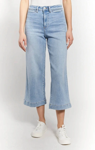 Oat New York High Rise Wide Leg Crop Jean In Light Denim In Blue | ModeSens