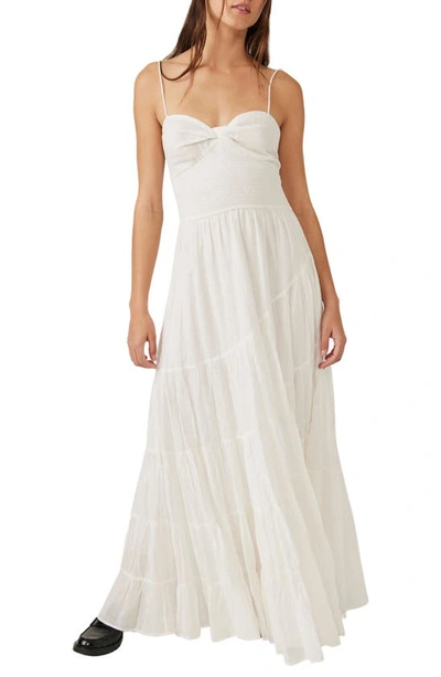 Free People Sun Drenched Solid Maxi Dress In Ivory | ModeSens