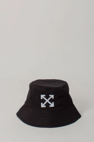 Off-white Arrow Black Cotton Bucket Hat Off White Man In Nero | ModeSens
