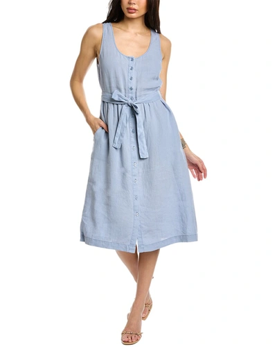 Michael Stars Lulu Button Down Linen Midi Dress In Blue Modesens