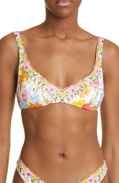 Camilla Sunlight Symphony Floral Crystal Embellished Bralette Bikini Top | ModeSens