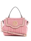Guess Factory Wilderson Tweed Satchel In Pink | ModeSens
