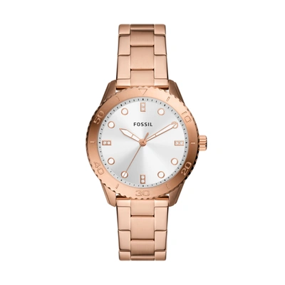 Fossil Women's Dayle Three-hand, Rose Gold-tone Stainless Steel Watch ...