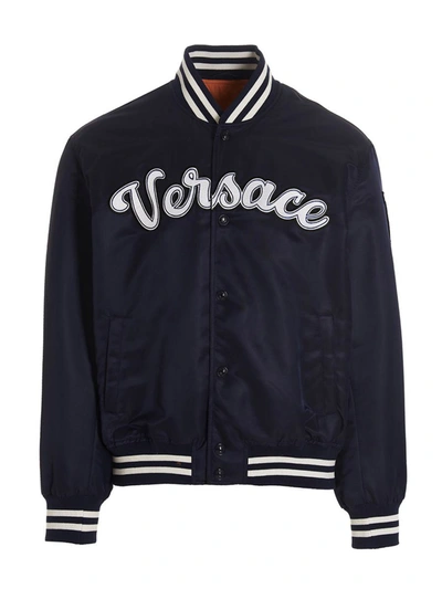 Versace 'varsity' Bomber Jacket In Blue | ModeSens