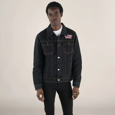 Members Only Men's Looney Tunes Denim Trucker Jacket In Black | ModeSens