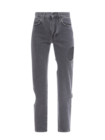 Off-white Jeans Woman In Grey | ModeSens