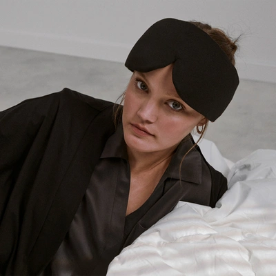 Lunya Organic Pima Sleep Mask In Immersed Black | ModeSens