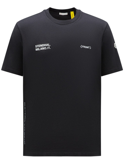 Moncler Genius Moncler X Frgmt Logo Black T-shirt In Nero | ModeSens